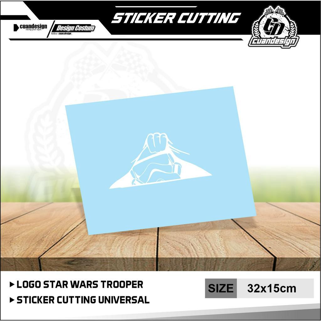 Jual STICKER STIKER CUTTING STAR WARS TROOPER PEEKING BODY MOTOR VESPA ...
