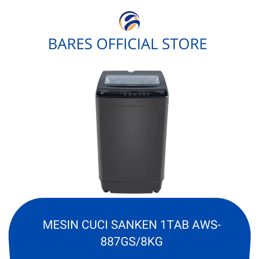 Jual MESIN CUCI SANKEN 1 TABUNG AWS 887 GS TOP LOADING AWS887 8KG | Shopee Indonesia
