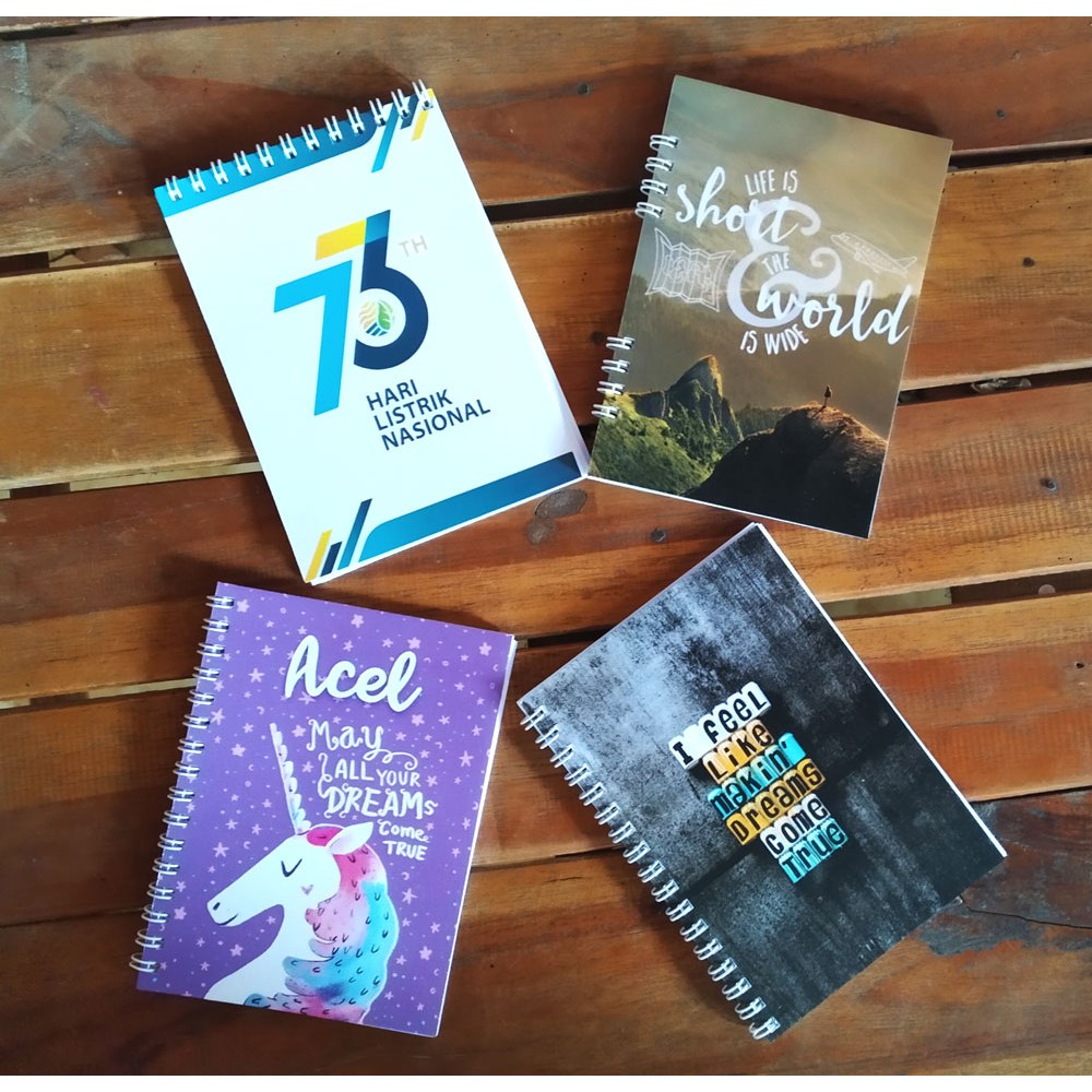 Jual Notebook Custom / Buku Agenda / Notes Spiral Custom A6 | Shopee ...