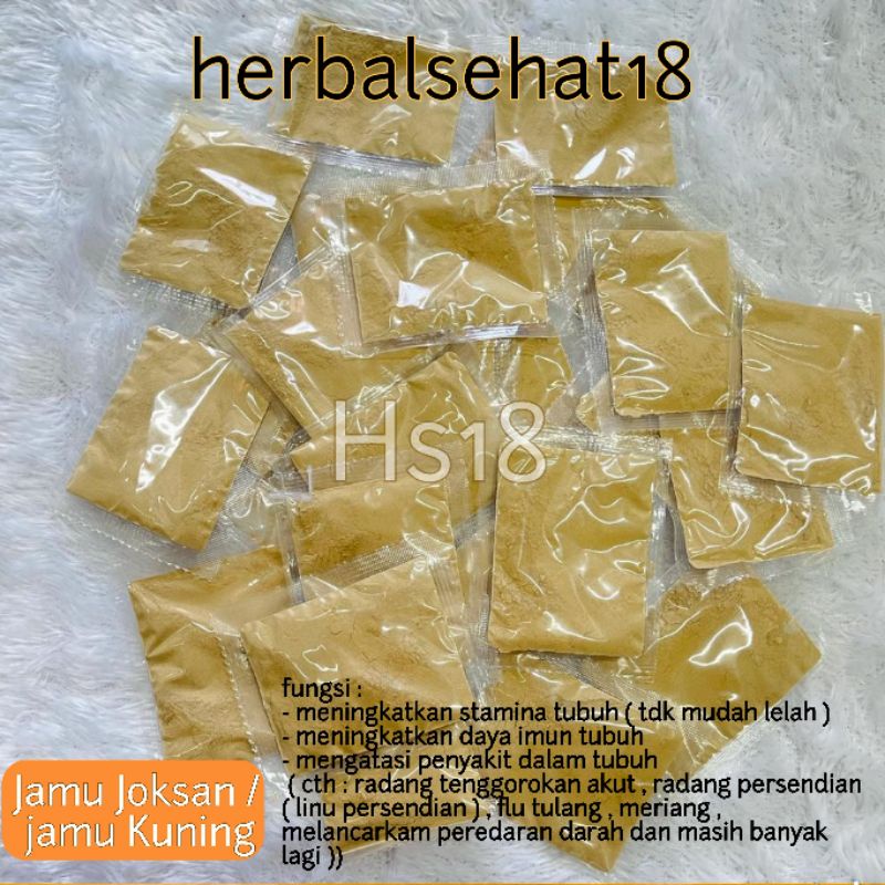 Jual Jamu Kuning Cina 5 Sachet Berat 5 gr - Joksan - Jamu Herbal - Obat ...