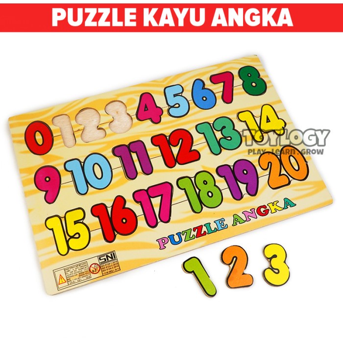 Jual Mainan Kayu Edukasi Puzzle Angka 0-20 Bongkar Pasang Wooden Toy ...