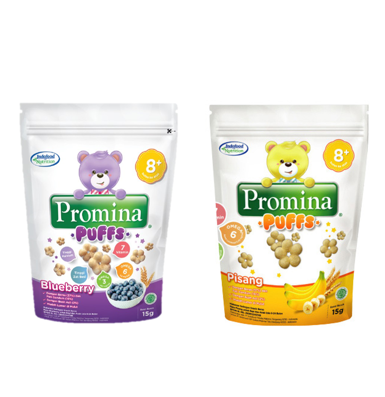 Jual Promina Puffs Pisang 15 g x 1 Pcs + Promina Puffs Blueberry 15 g x ...