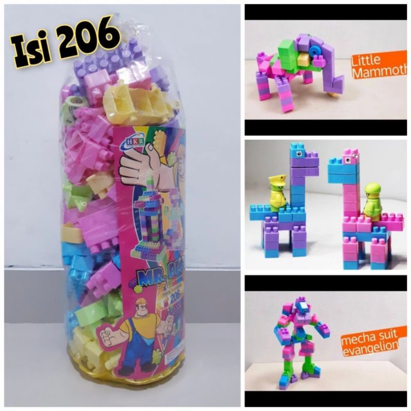 Jual Mainan Mr Block Besar Isi 206 - Brick Balok Lego Anak Jumbo ...