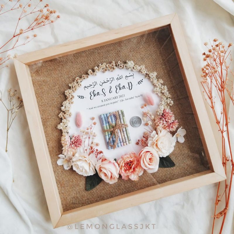 Jual Bingkai Mahar Uang 30x30cm / Pigura Mahar Pernikahan / Frame Mahar ...