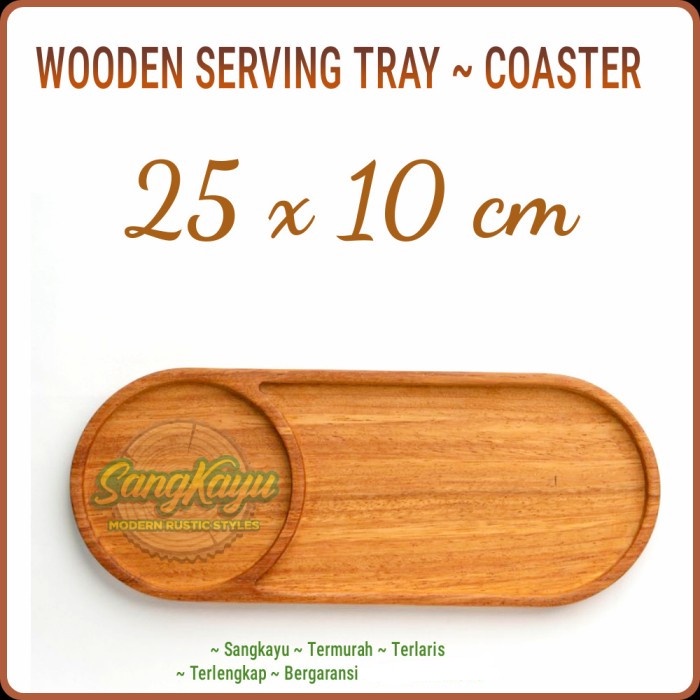 Jual Baki Nampan kayu oval 25x10 Wooden tray plate piring kayu tatakan ...