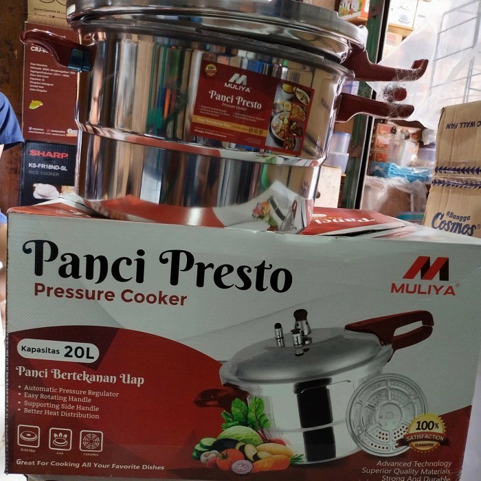 Jual panci presto 20 liter / pressure cooker stainless Mulya 20 L | Shopee Indonesia