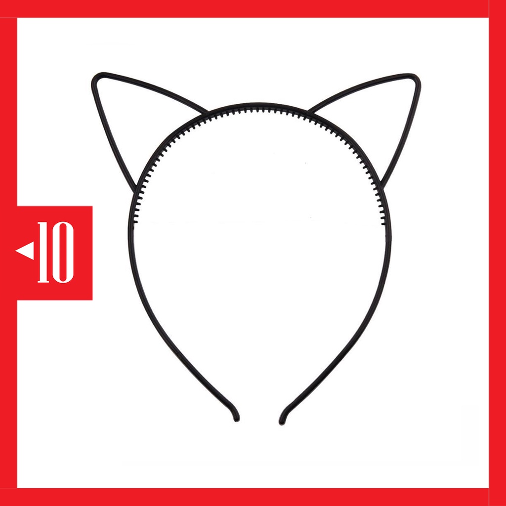 Jual HBCA headband cat ear simple cat bando telinga kucing hitam polos ...