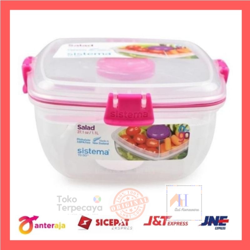 Jual Sistema 1.1 Ltr Wadah Penyimpanan Salad/Tempat Makanan | Shopee ...