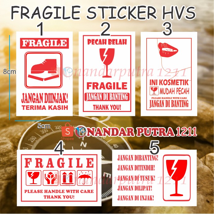 Jual (100pcs)STIKER FRAGILE MURAH 5x8cm/Sticker fragile | Shopee Indonesia