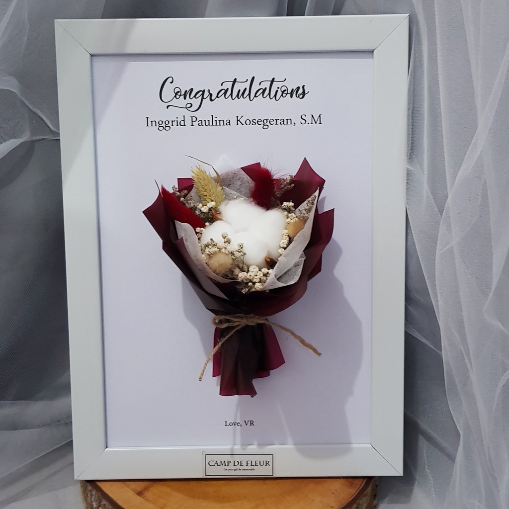 Jual A4 3D Flower Frame Dried Bouquet in Frame | Bingkai Foto Bingkai ...