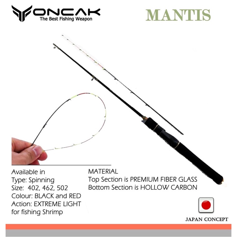 Jual joran oncak mantis/short reborn joran special udang ujung halus ...