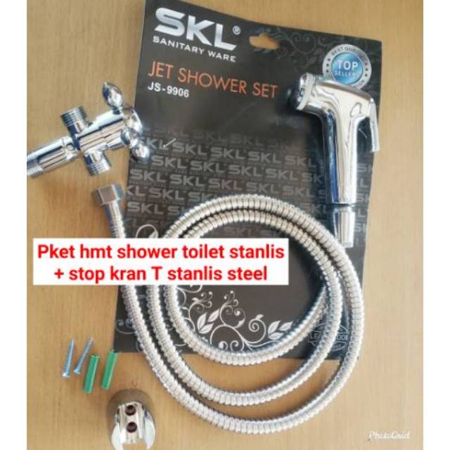 Jual Paket hemat shower toilet bonus kran shower stanlis shower kran ...