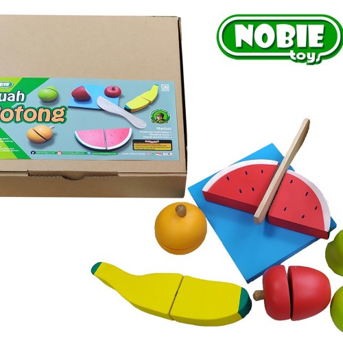 Jual Mainan Kayu Anak Edukasi / Edukatif - Nobie Buah Potong (Dengan ...