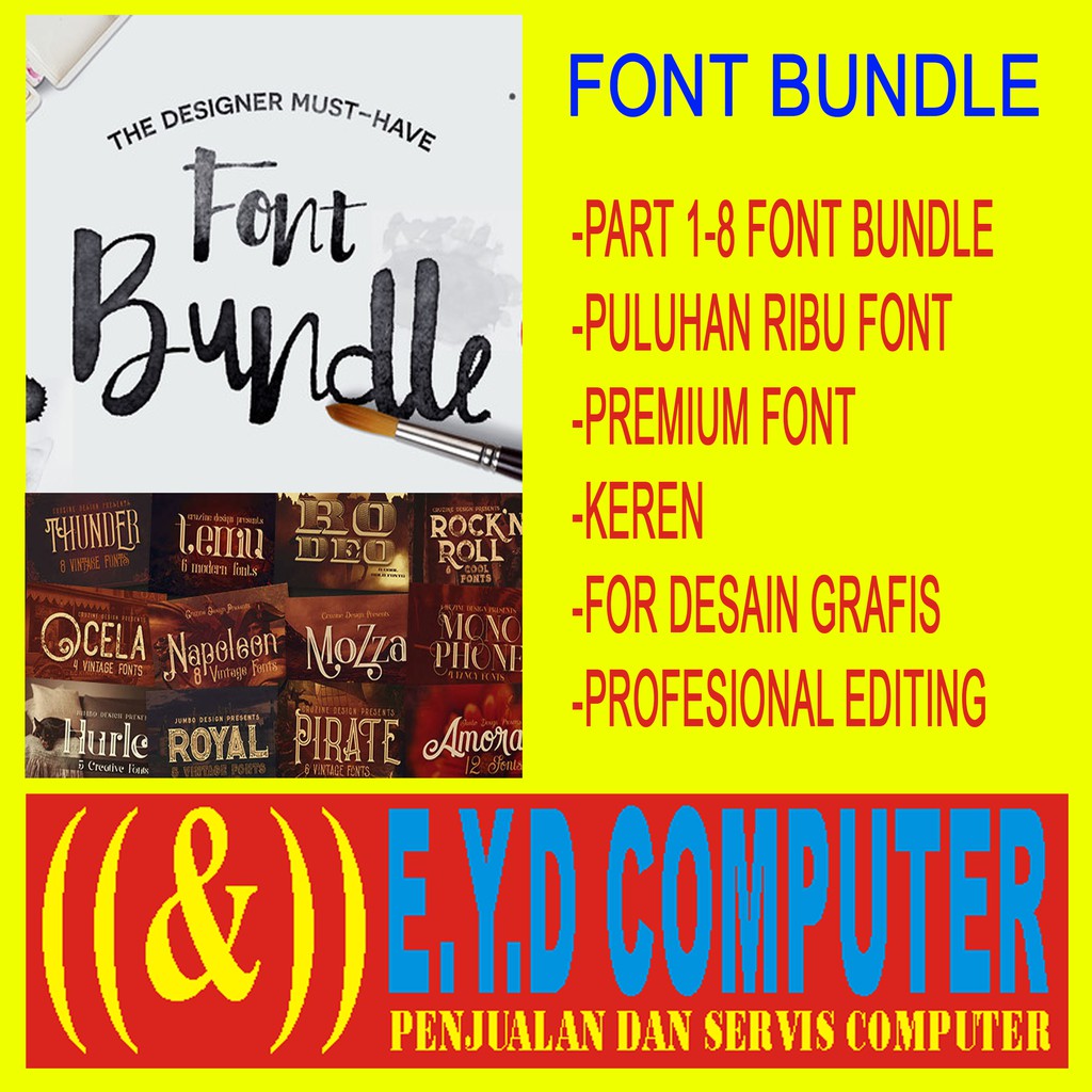 Jual KOLEKSI PULUHAN RIBU FONT PREMIUM KEREN DESAIN GRAFIS DESAIN ...