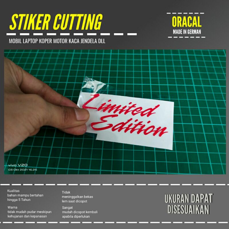 Jual STIKER LIMITED EDITION KECIL CUTTING BAHAN ORACAL CUSTOM | Shopee ...