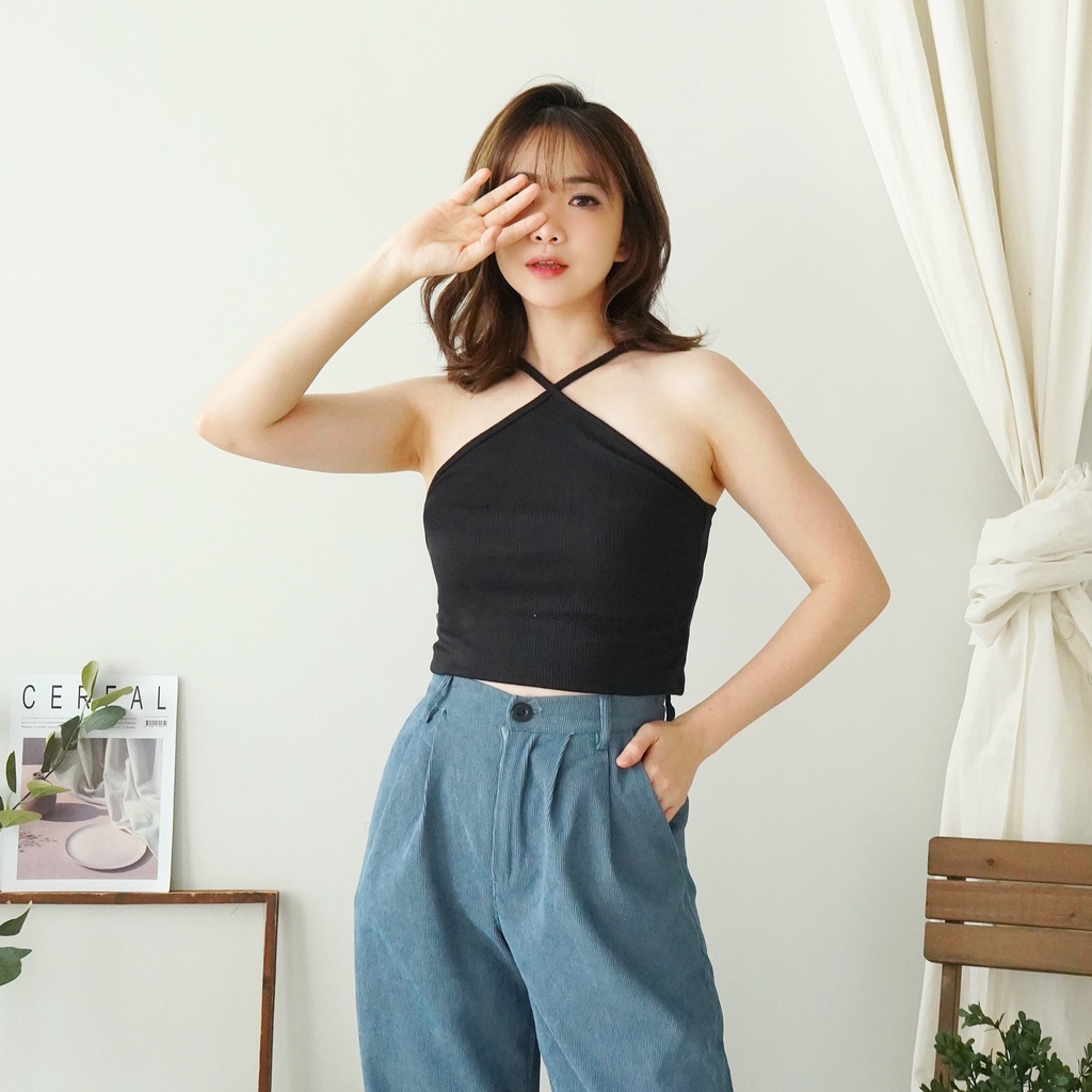 Jual Tank top Knit Cross Tanktop Knit Wanita Crop Tank Top Rajut 066 ...
