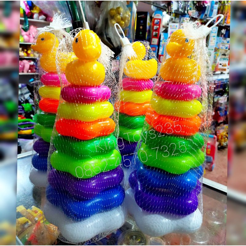Jual Mainan Anak Donat Ring Susun Balok Bentuk Bintang Bebek Edukasi ...