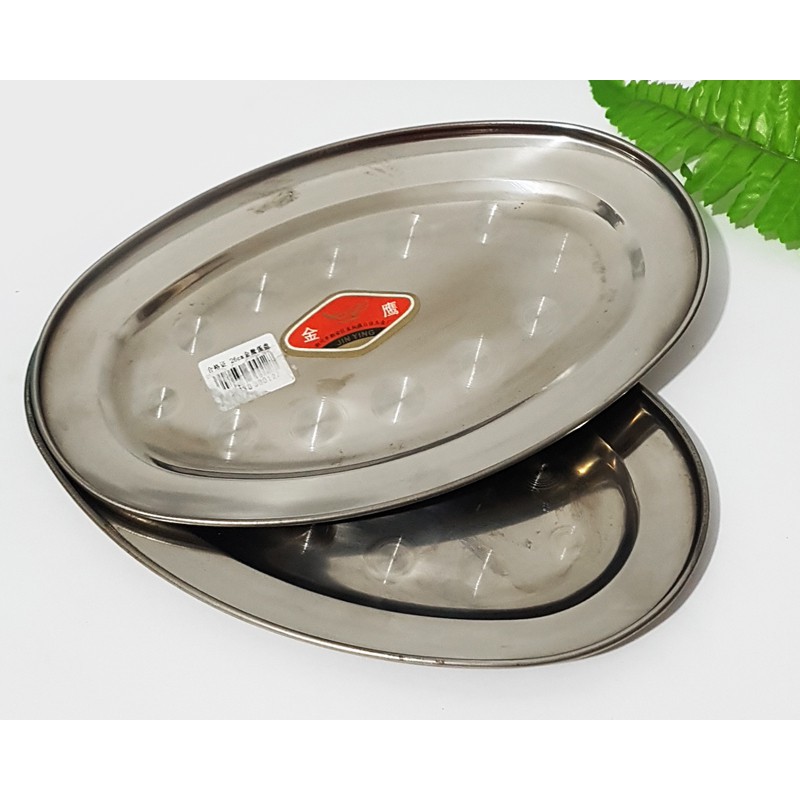 Jual Piring Saji Oval Stainless 10" Piring Stainless Steel Serba Guna ...