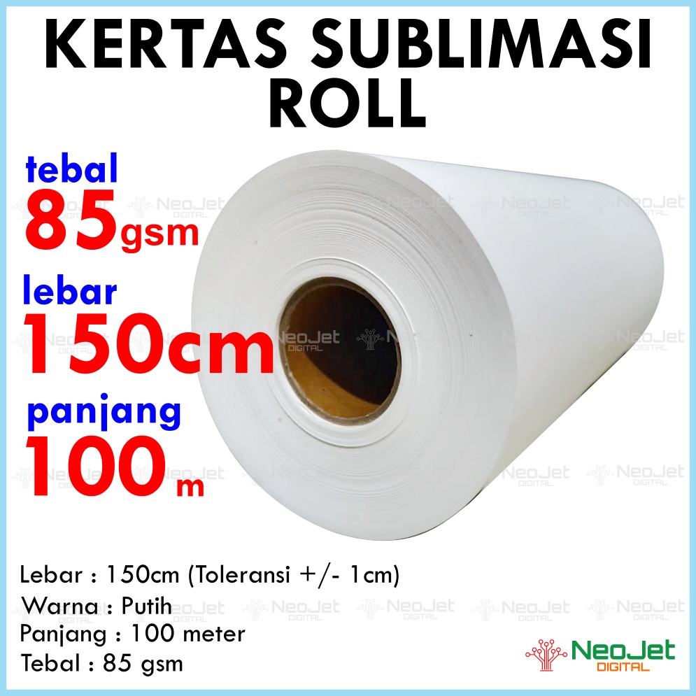 Jual Kertas Sublim Sublimasi 85 gsm Transfer Paper Roll lebar 150 cm ...