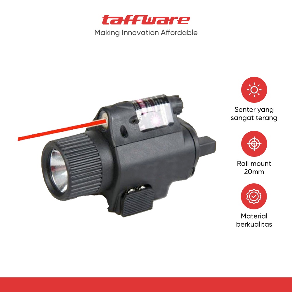 Jual TaffLED Senter Senapan Tactical Quick Release Rail Mount + Laser ...
