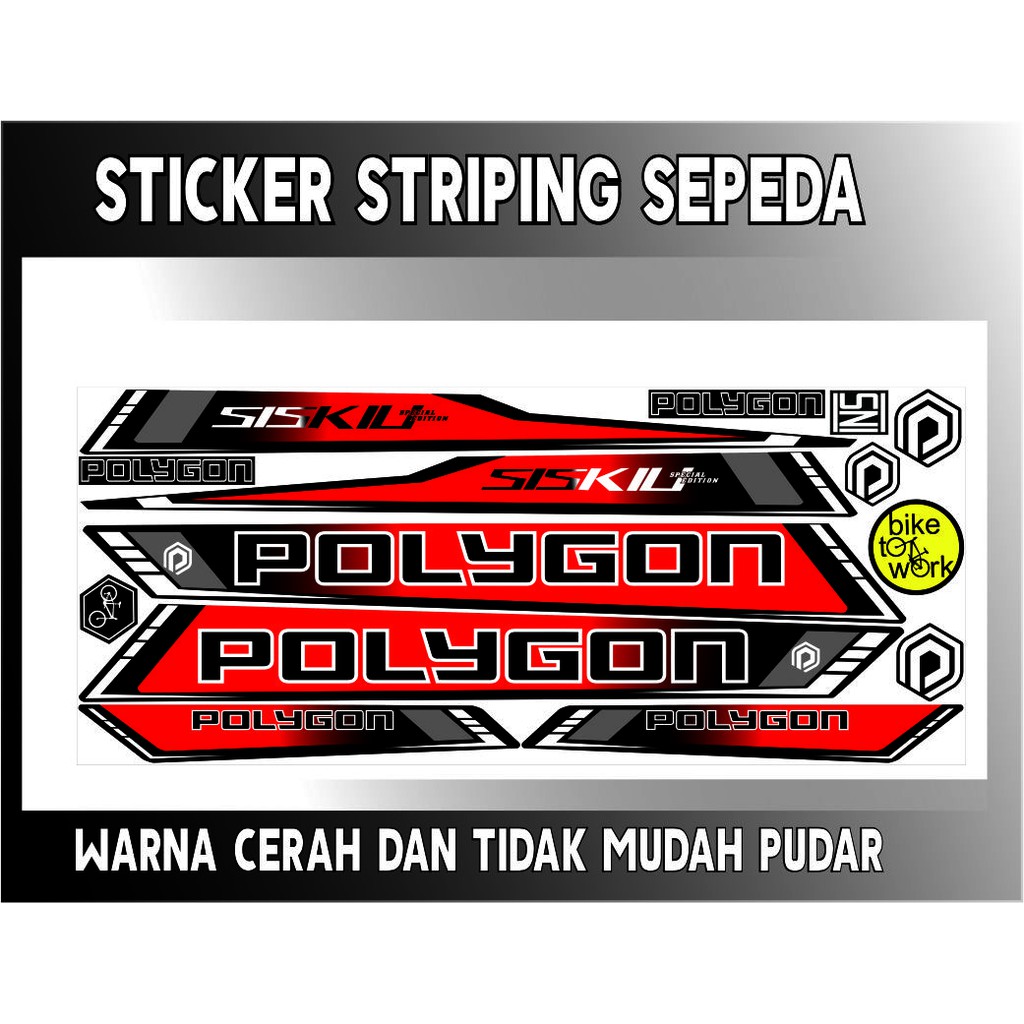 Jual KAFFA STIKER STICKER SEPEDA POLYGON STRIPING DECAL SEPEDA POLET ...