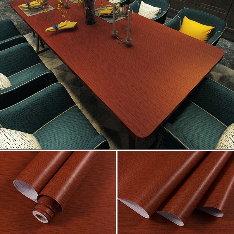 Jual Wallpaper Sticker Dinding Motif Kayu Coklat Gelap Ukuran Panjang