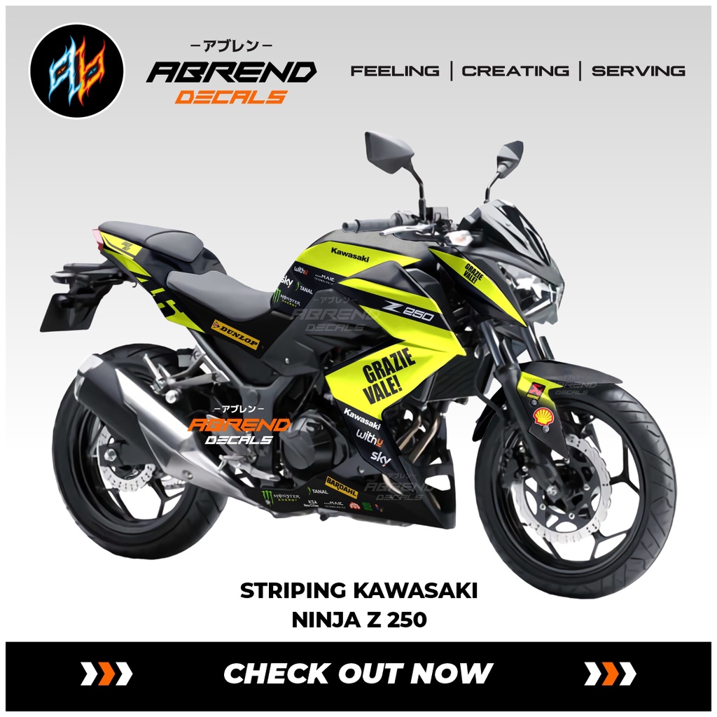 Jual Striping Ninja Z 250 Rossi Grazie Vale / Stiker Motor Kawasaki ...