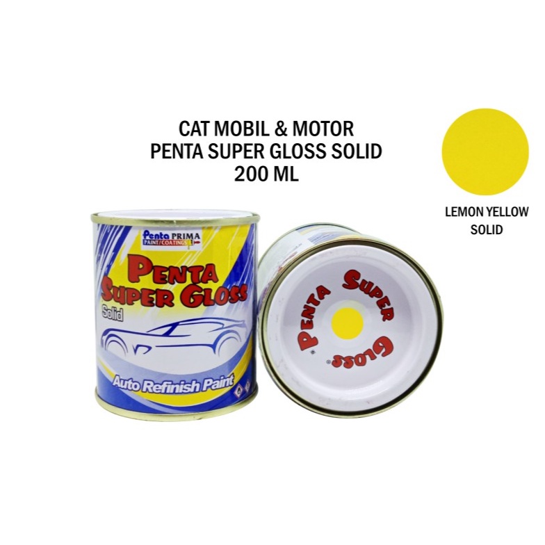 Jual CAT PENTA LEMON YELLOW 322T 200 gram - cat duco kuning lemon penta ...