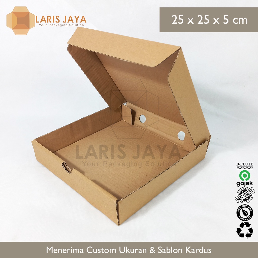 Jual Kardus Corrugated 25 x 25 x 5 cm Die Cut Dus Pizza Dus Hampers ...