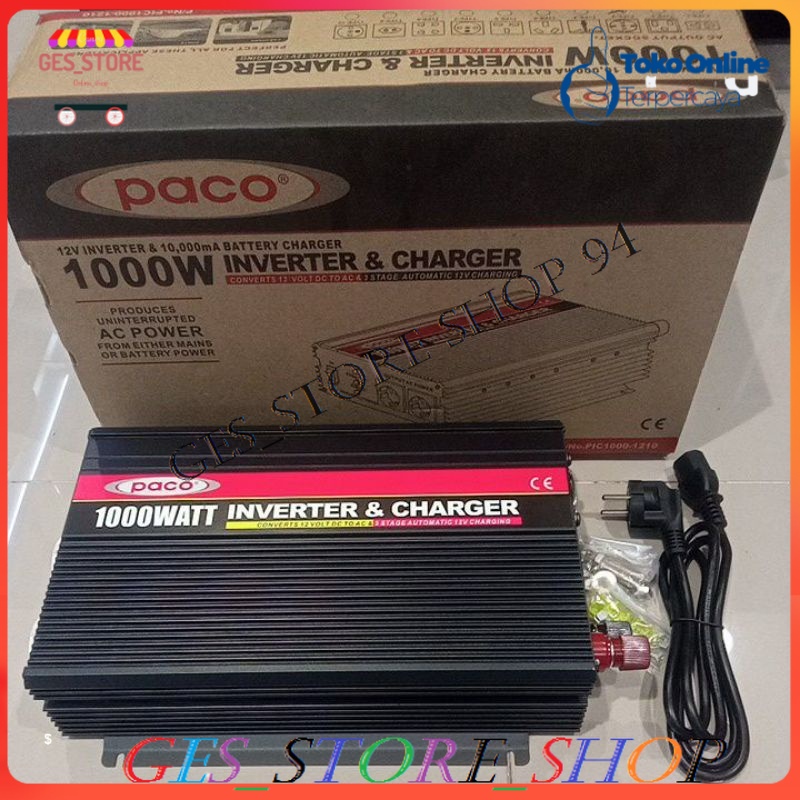 Jual Paco Power Inverter Dengan Charger 1000 watt Pengubah arus DC ke ...