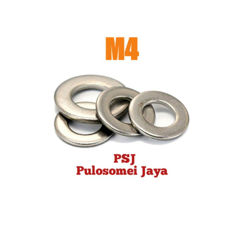 Jual 10 Pcs Ring Plat M4 / SS 304 / Washer Plated Stainless | Shopee Indonesia