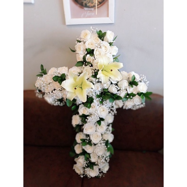 Jual Bunga Standing Salib Fresh Flower Untuk Duka Cita Shopee Indonesia