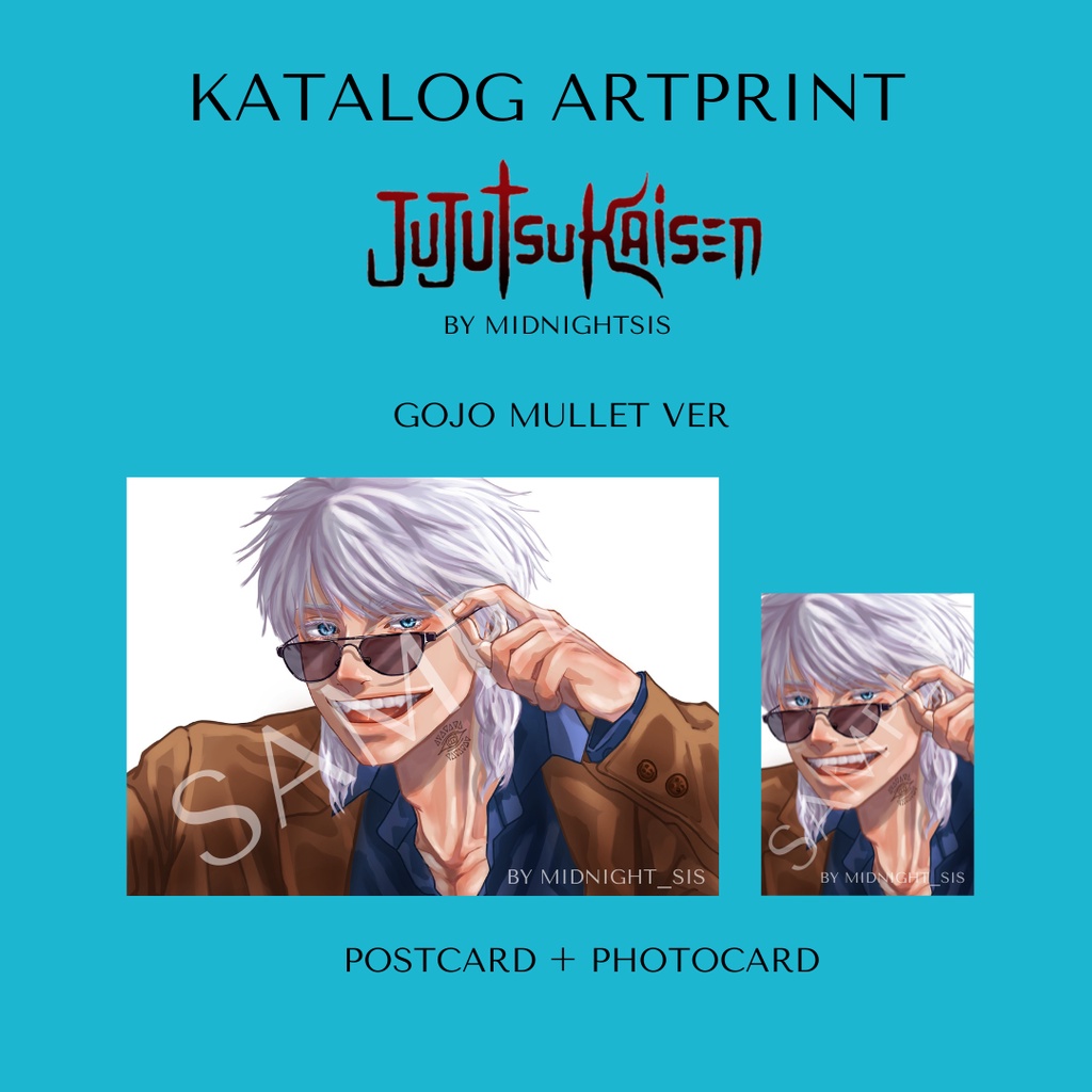 Jual Postcard + Photocard Anime Jujutsu Kaisen (JJK) Fanart A6 Gojo ...