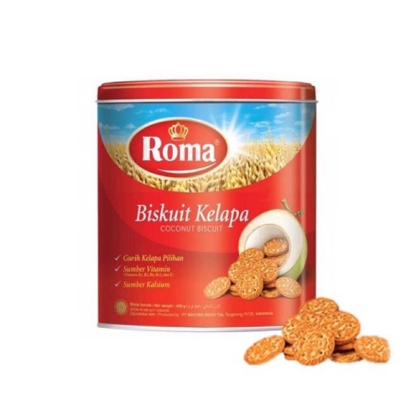 Jual roma kelapa biscuit kaleng 405 gram | Shopee Indonesia