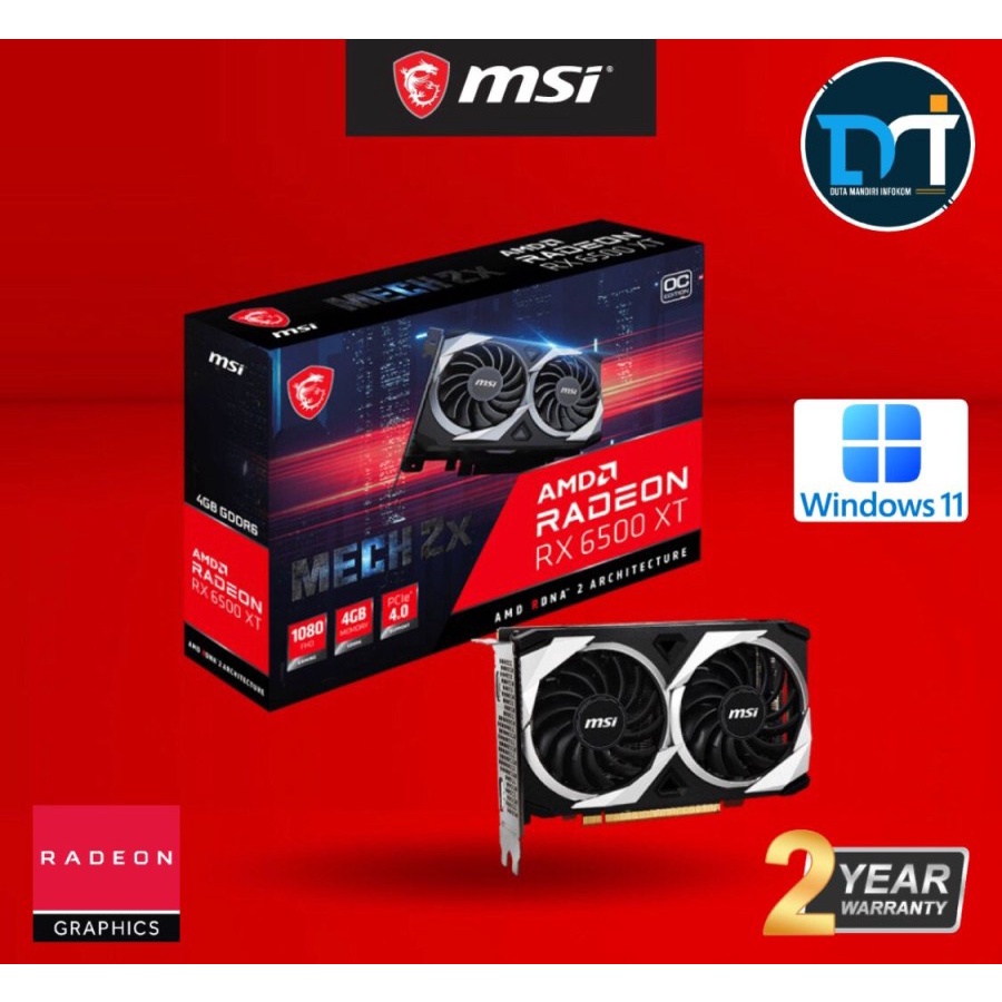 Jual MSI Radeon RX 6500 XT MECH 2X 4G OC - 4GB GDDR6 Dual Fan | Shopee ...