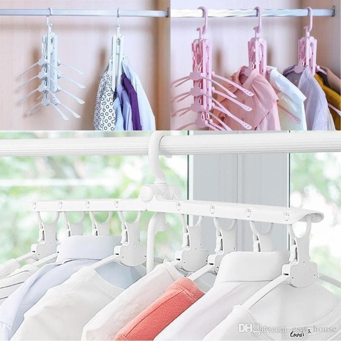 Jual FS 8 FISH BONES FOLDABLE CLOTHES DRYING HANGER BAJU TULANG IKAN ...