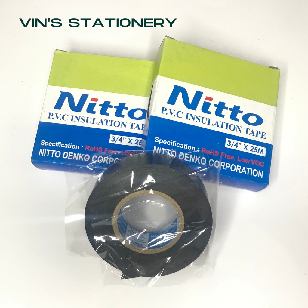 Jual ORIGINAL NITTO PVC INSULATION TAPE / ISOLASI LISTRIK NITTO HITAM ...