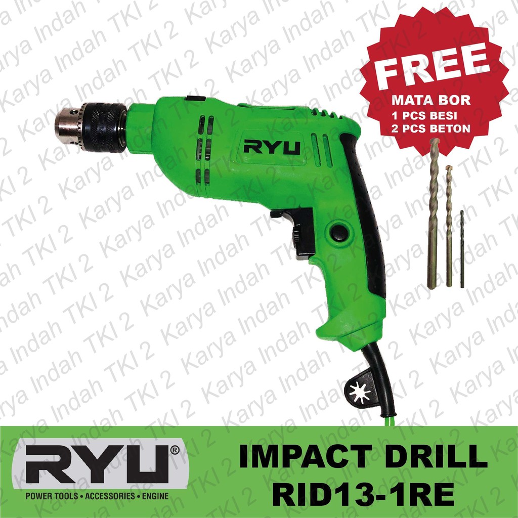 Jual Bor Beton RYU 13 mm Dua Arah Variable Speed Impact Drill 13mm ...