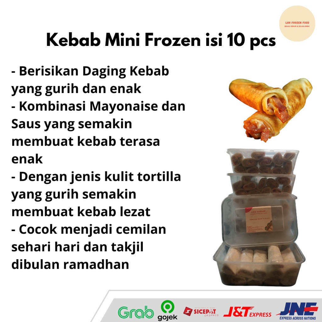 Jual Kebab Mini Isi 10 Pcs Hemat Full Daging Kulit Gurih / 5 Pcs Mini ...