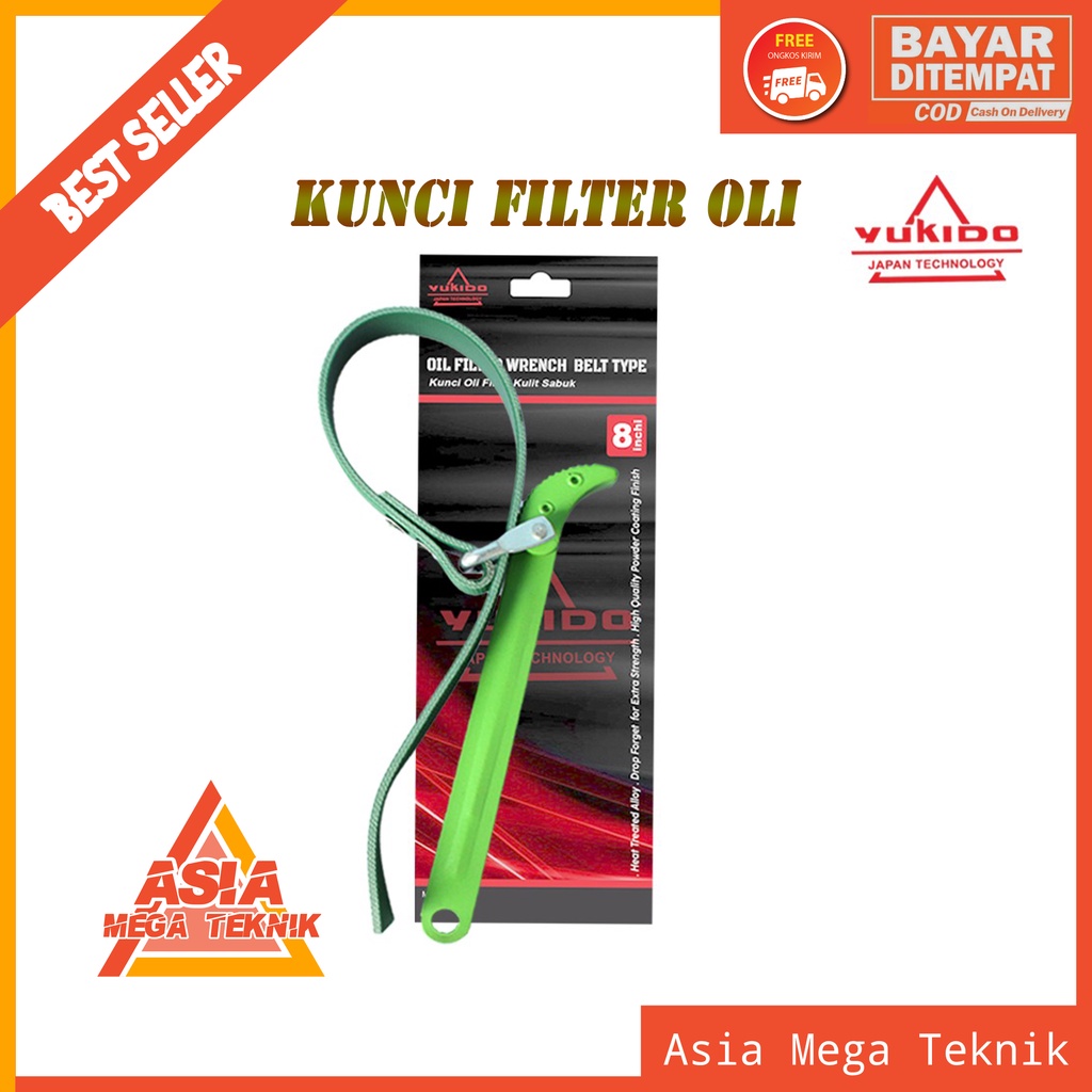 Jual YUKIDO kunci filter oli mobil 8 inch tipe sabuk oil filter wrench ...