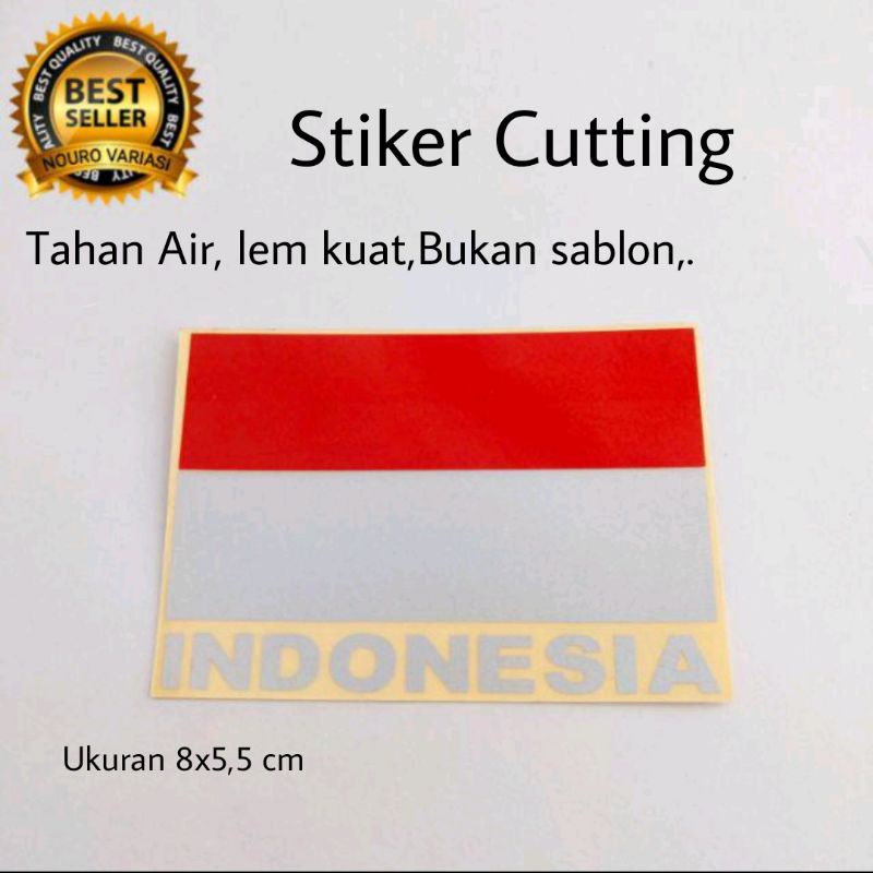 Jual Stiker bendera/Sticker cutting Merah putih ukuran 8x5,5 cm ...