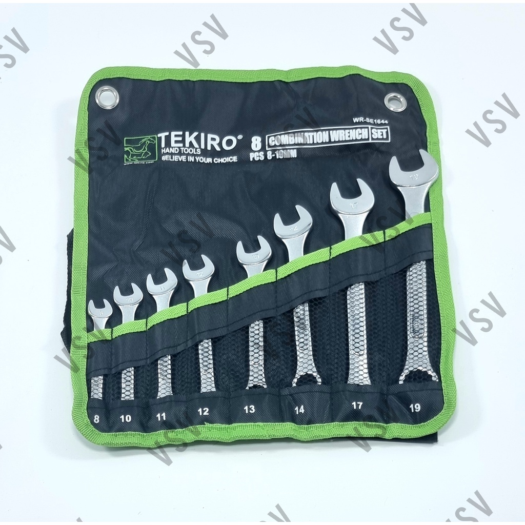 Jual TEKIRO Kunci Ring Pas set 8Pcs 8-19mm Combination Wrench set | Shopee Indonesia