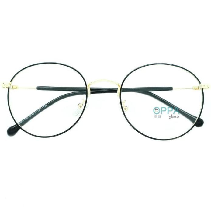 Jual Daf Frame Kacamata Korea Pria Wanita Minus OP59 BLGD Hitam Gold ...