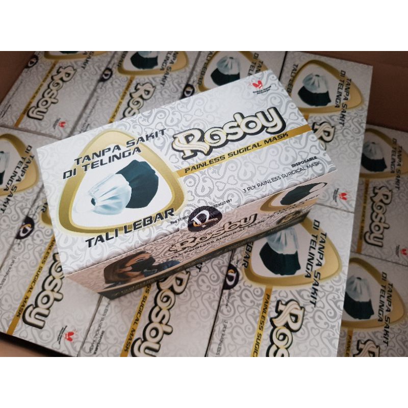 Jual Masker Dewasa Prime Surgical Mask Rosby anti debu tali lebar anti ...