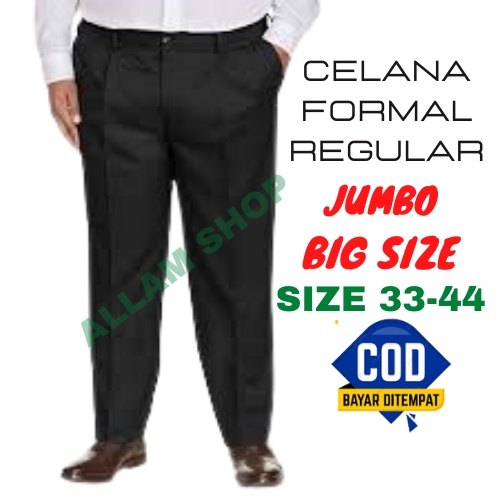 Jual Celana Kantor Formal Pria Slimfit Reguler Bahan Dasar Kerja Jumbo Big Size 27-44 Celana ...