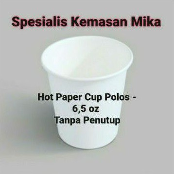 Jual [50 PCS] Hot Paper Cup 6,5 Oz Putih 195ml / Gelas Kertas 6,5 Oz Putih 195ml Tahan Panas ...