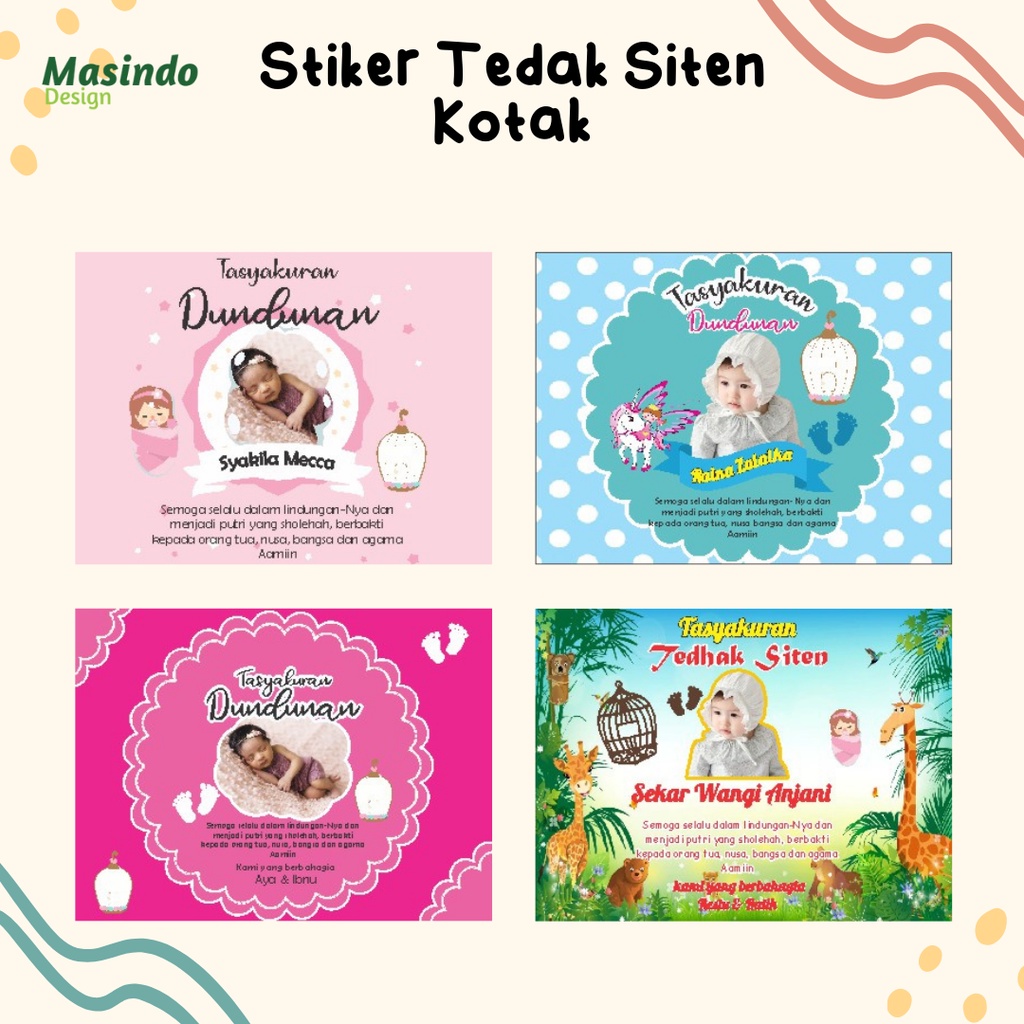 Jual Stiker Tedak Siten | Stiker Aqiqah | Shopee Indonesia