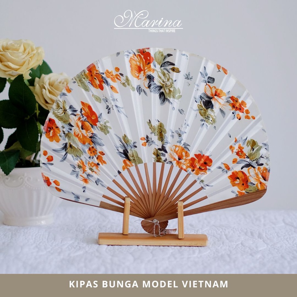 Jual MARINA LIVING - Kipas Lipat Bunga Vietnam (Bulat) | Shopee Indonesia