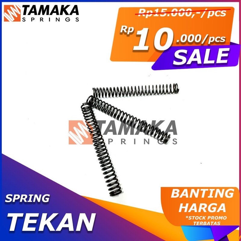 Jual Per Spring Pegas Tekan OD 12mm Kawat 1,5mm Panjang 100mm Baja ...