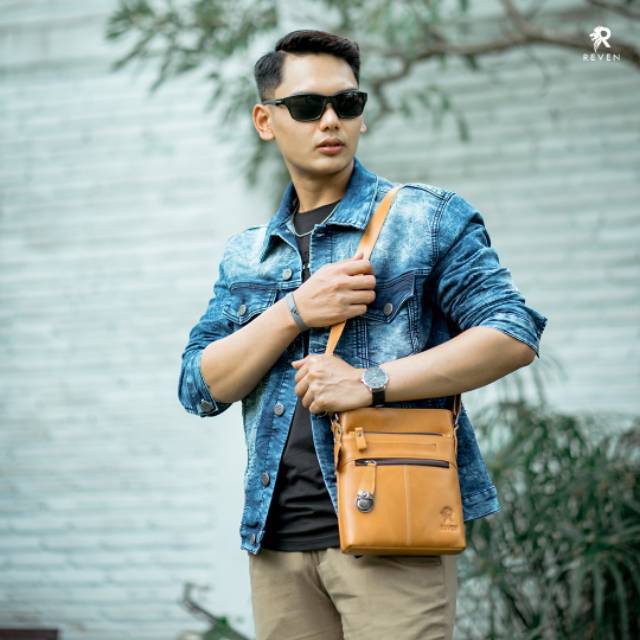 Jual TAS SELEMPANG PRIA KULIT SAPI ASLI KICKERS LRS-163 (FULL KULIT ...